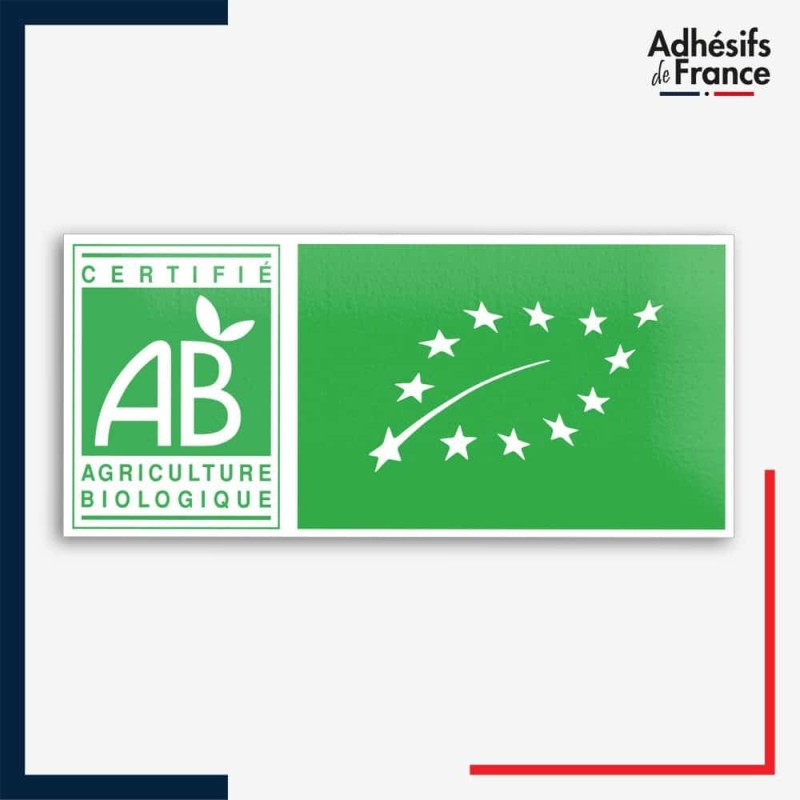 Logo adhésif - Label AB Agriculture biologique avec eurofeuille