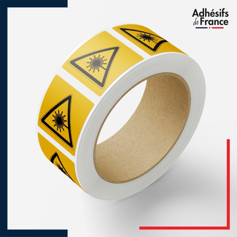 Rouleau d'étiquettes - Danger rayonnement laser - Pictogramme Norme ISO ...