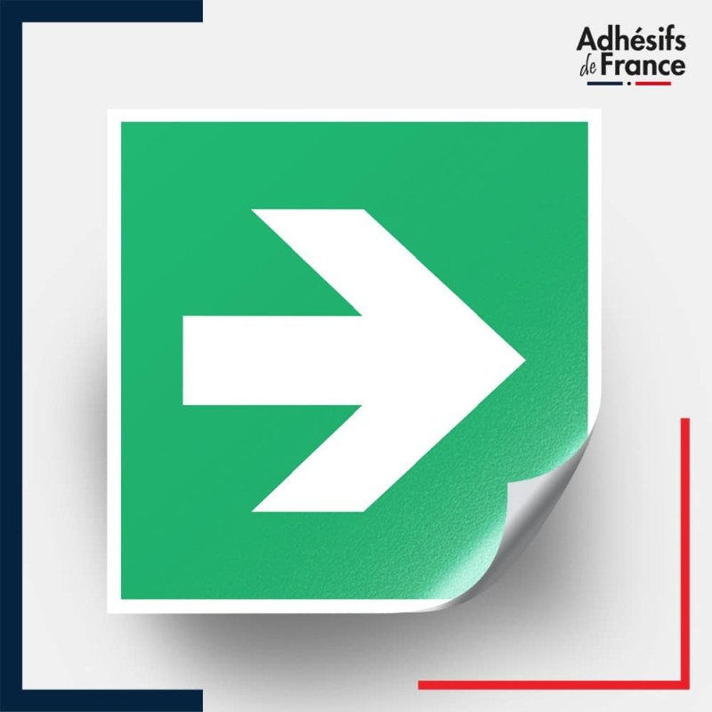 Adhésif - Flèche directionnelle à 90° pour indication de sortie d ...