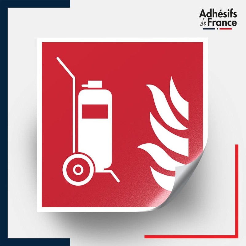 Adhésif - Extincteur incendie sur roues - Pictogramme Norme ISO 7010