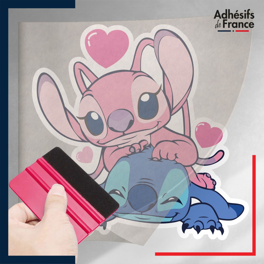 Sticker Disney - Angel et Stitch love