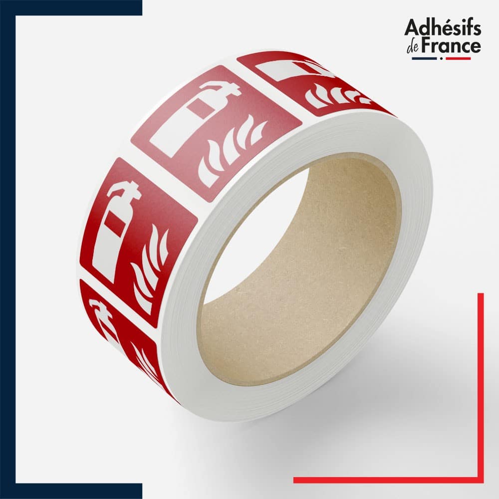 Rouleau d'étiquettes - Extincteur incendie - Pictogramme Norme ISO 7010