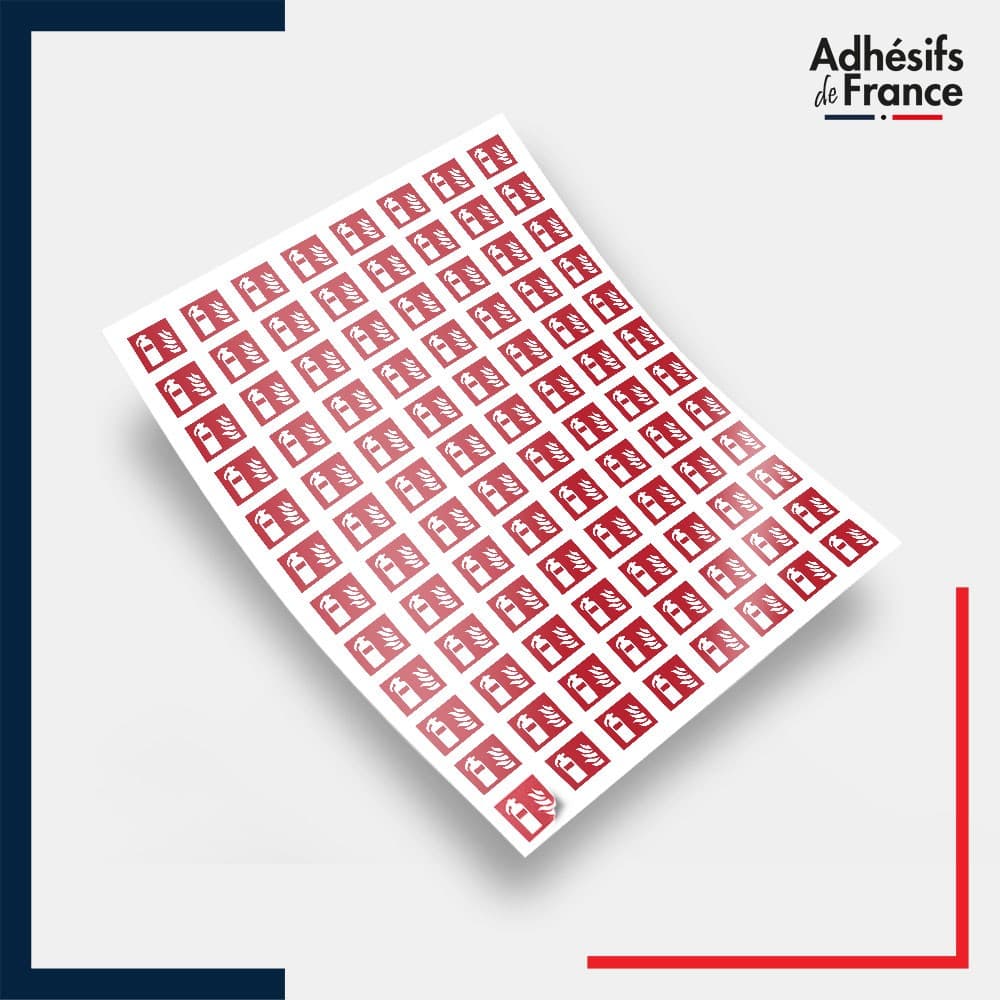 Planche d'étiquettes - Extincteur incendie - Pictogramme Norme ISO 7010